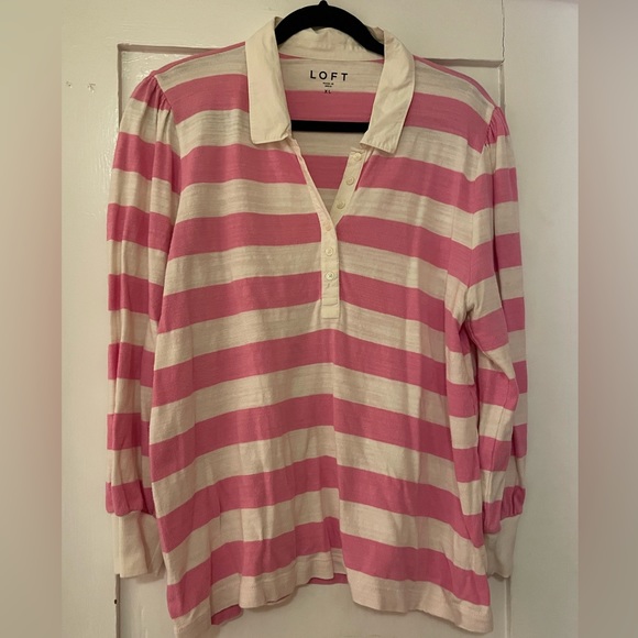 LOFT | Tops | Loft Rugby Style Long Sleeve Top Size Xl | Poshmark